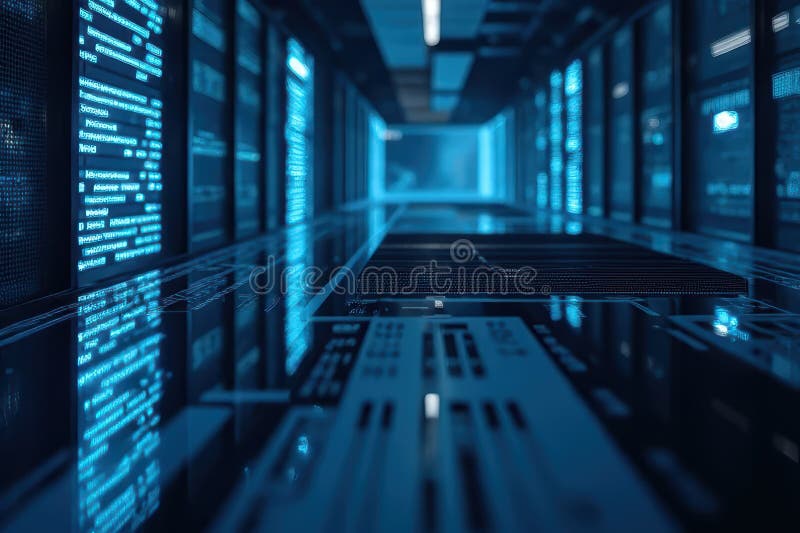 Modern Cybersecurity Server Training Setup Stock Illustration ...