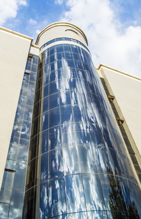 High cylindrical building stock photo. Image of residential - 13604914