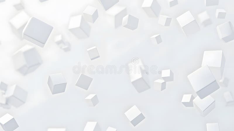 Modern 3D Abstract Background with White Cubes, Geometric Pattern ...
