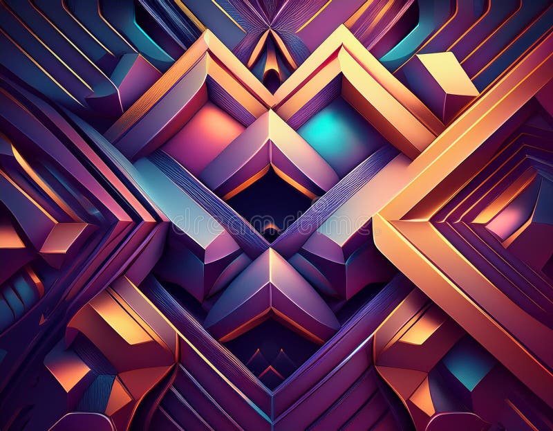Modern 3D Background with Intersecting Geometric Shapes and Gradient ...