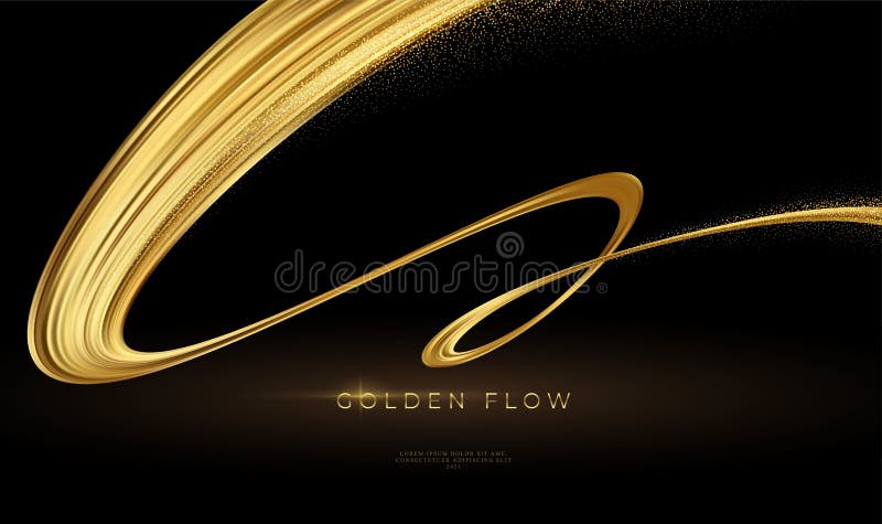 Gold Flow Curves Background Stock Vector - Illustration of lines, shiny ...