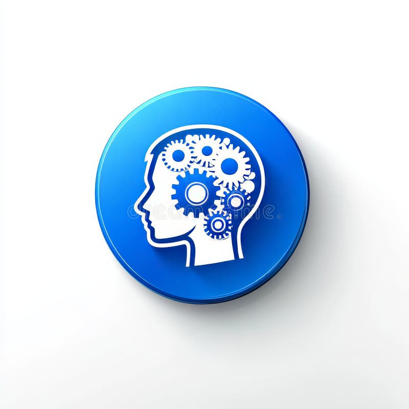 A Modern 3D Blue Circle Icon is Set Against a White Background in a ...