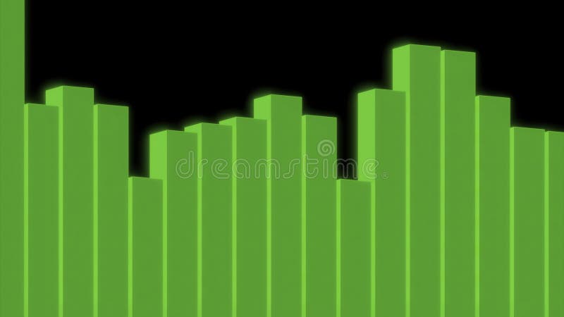 Modern 3d Business Chart Graphics on a Black Background. Design. Moving ...