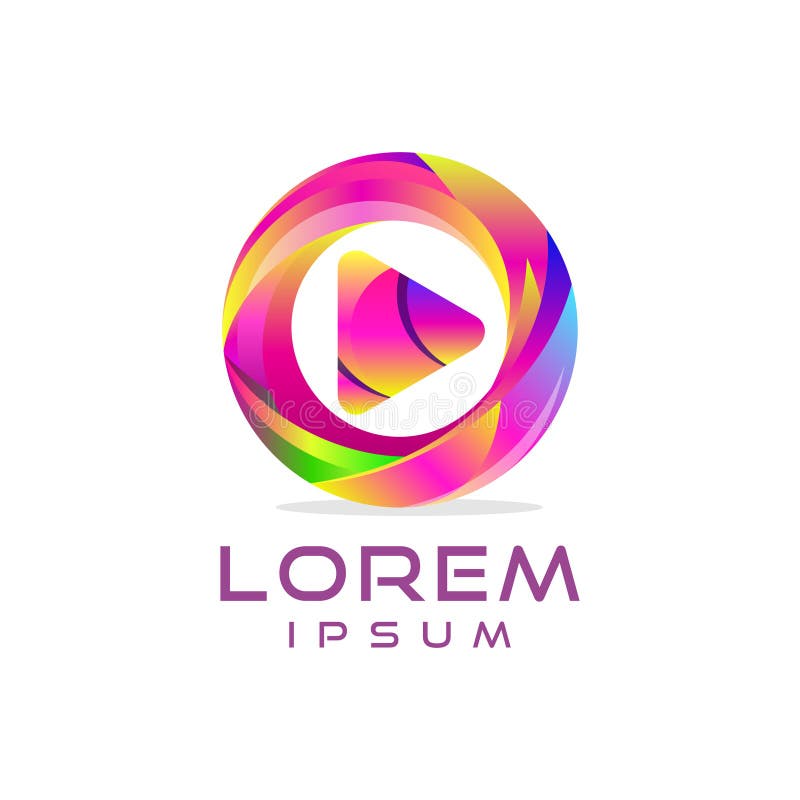 Modern 3D Circle Media Player Logo Template Stock Illustration - Illustration of techno, play ...