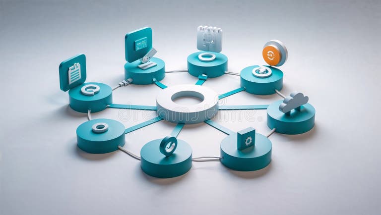 Modern 3D Concept Map Illustrating the Software Development Lifecycle ...