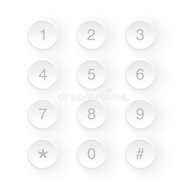 Modern 3D Dial Pad User Interface Design Stock Vector - Illustration of ...