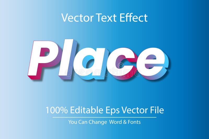 Modern 3d Editable Text Effect Decorative Letter Stock Illustration ...
