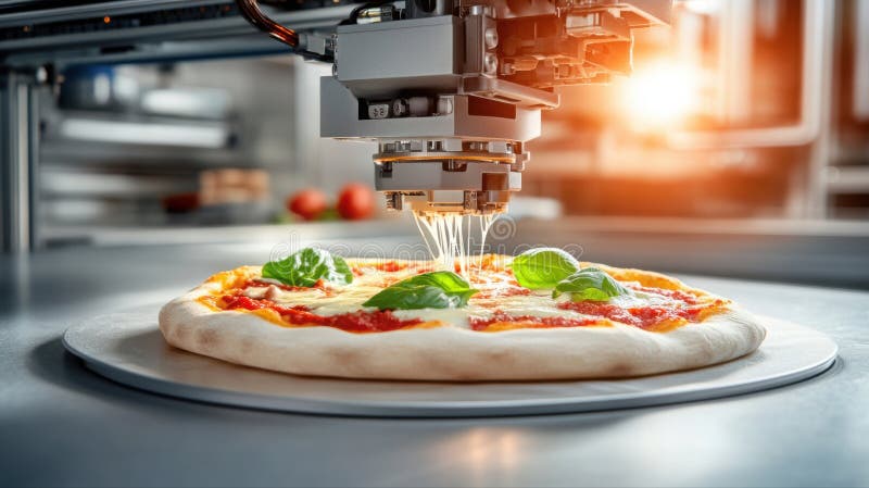 Modern 3D Food Printer Creating a Delicious Pizza with Precision and ...