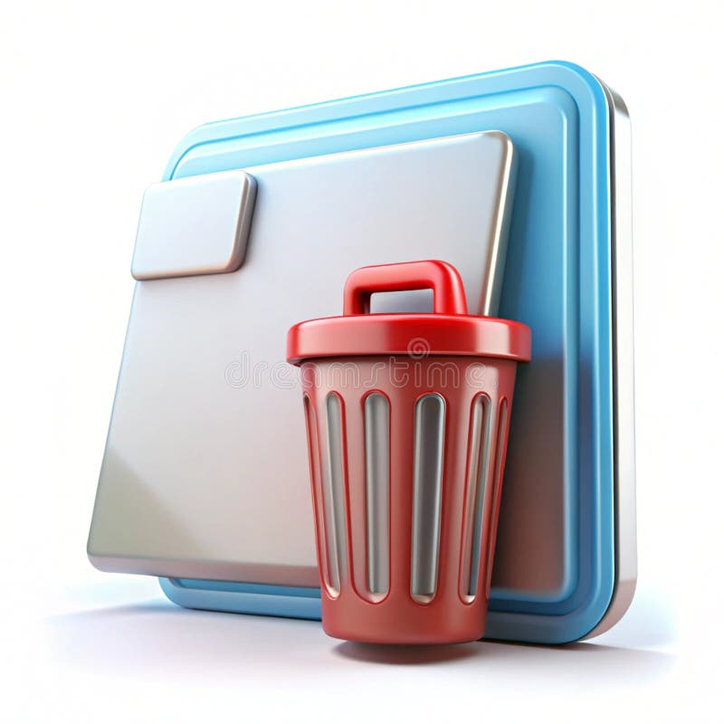 Delete File 3D Icon Isolated on White Background Stock Illustration ...