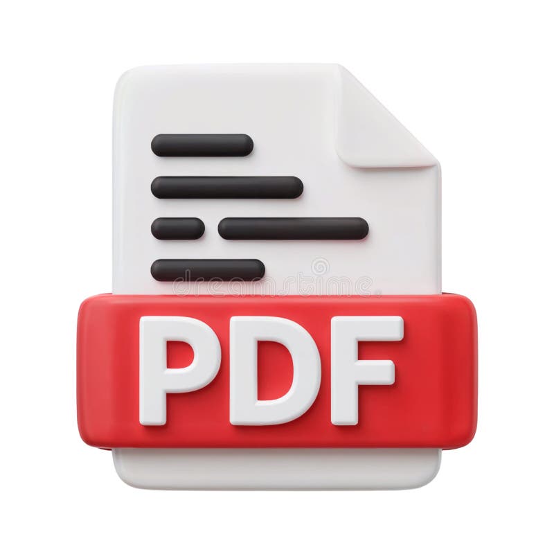 Stylized PDF Document with Bold Red Accent Stock Vector - Illustration ...