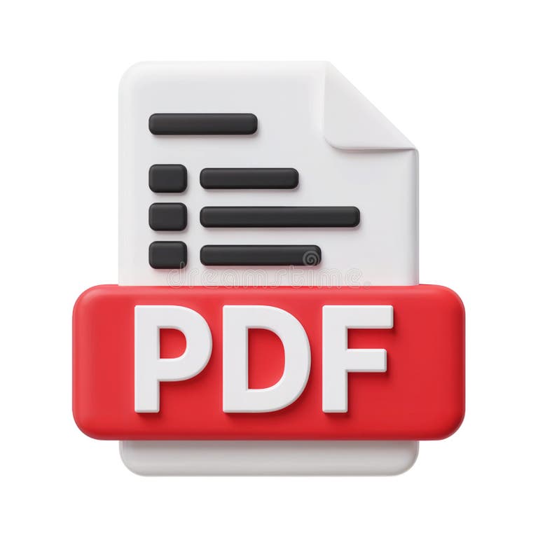 Stylized PDF Document with Bold Red Accent Stock Vector - Illustration ...
