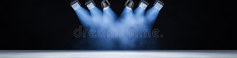 Modern 3D Icons Set with Realistic Stage Lights, White Spotlight Beams ...