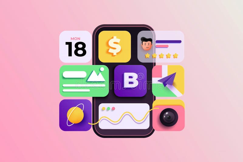 Modern 3d Illustration Of App Devs Stock Vector Illustration Of