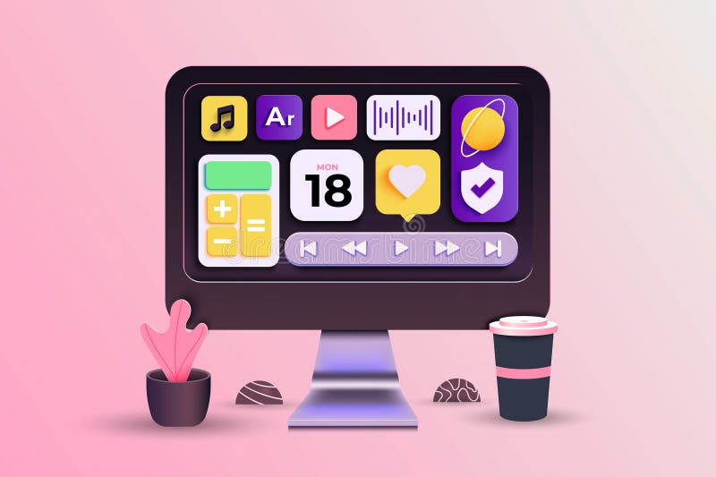 Modern 3d Illustration of Creative Apps Stock Vector - Illustration of ...