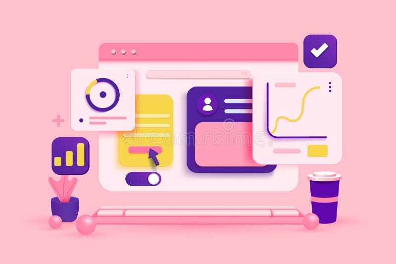 Modern 3d Illustration of Data Analysis Concept Stock Vector ...