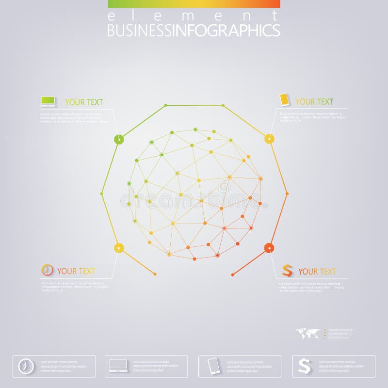 Modern 3D Infographic Network Template with Place Stock Vector ...