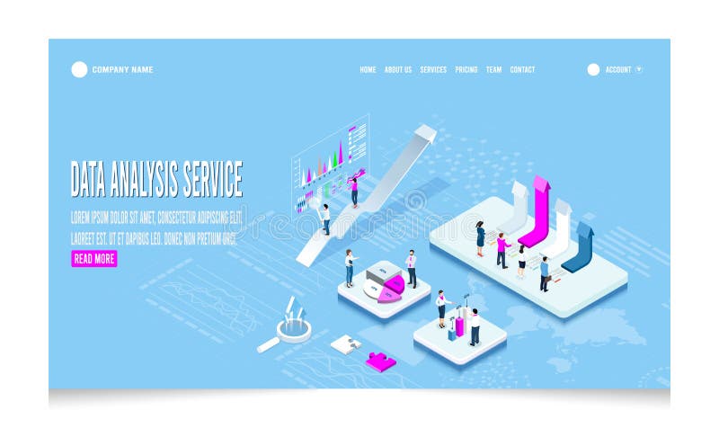 Modern 3d Isometric Design Concept of Data Analysis Services with ... Modern 3d Isometric Design Concept of Data Analysis Services with ...