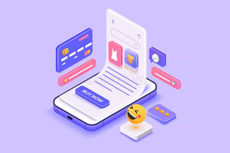 Modern 3d Isometric Illustration of M-commerce Stock Vector ...