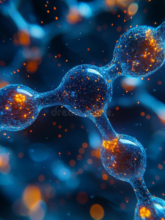 Modern 3D Molecule Structure with Reflective Surface and Peaceful ...