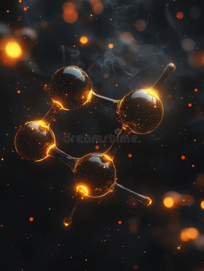 Modern 3D Molecule Structure with Reflective Surface and Peaceful ...