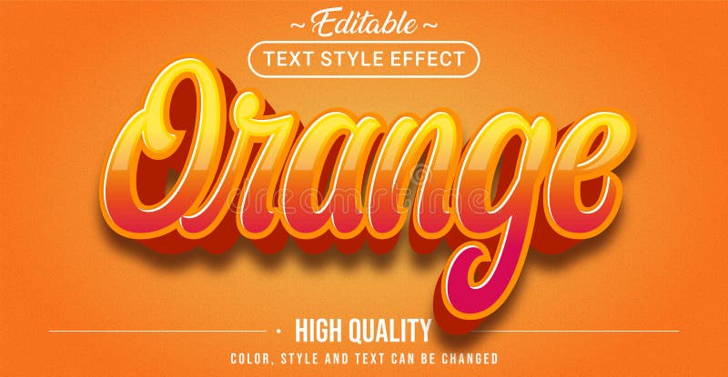 Modern 3D Orange Text Effect - Editable Text Effect Stock Vector ...