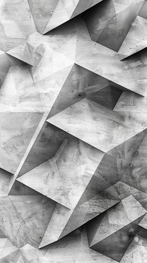 Modern 3D Pattern Featuring Interlocking Triangles with Rough Grain ...