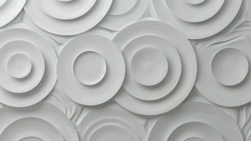 Modern 3D Pattern with Repeating Circles, Rough Grain Noise, and Subtle Textures in Light Gray ...
