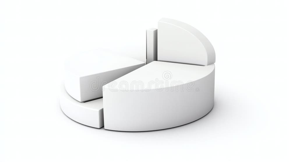 3D Abstract Pie Chart with Raised Segments Stock Illustration ...