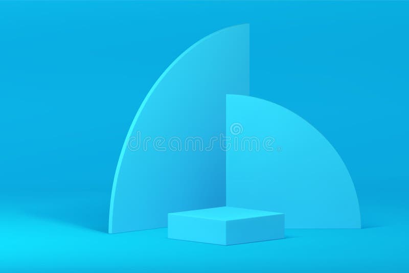 Modern 3d Podium Pedestal Blue Squared Platform for Product ...