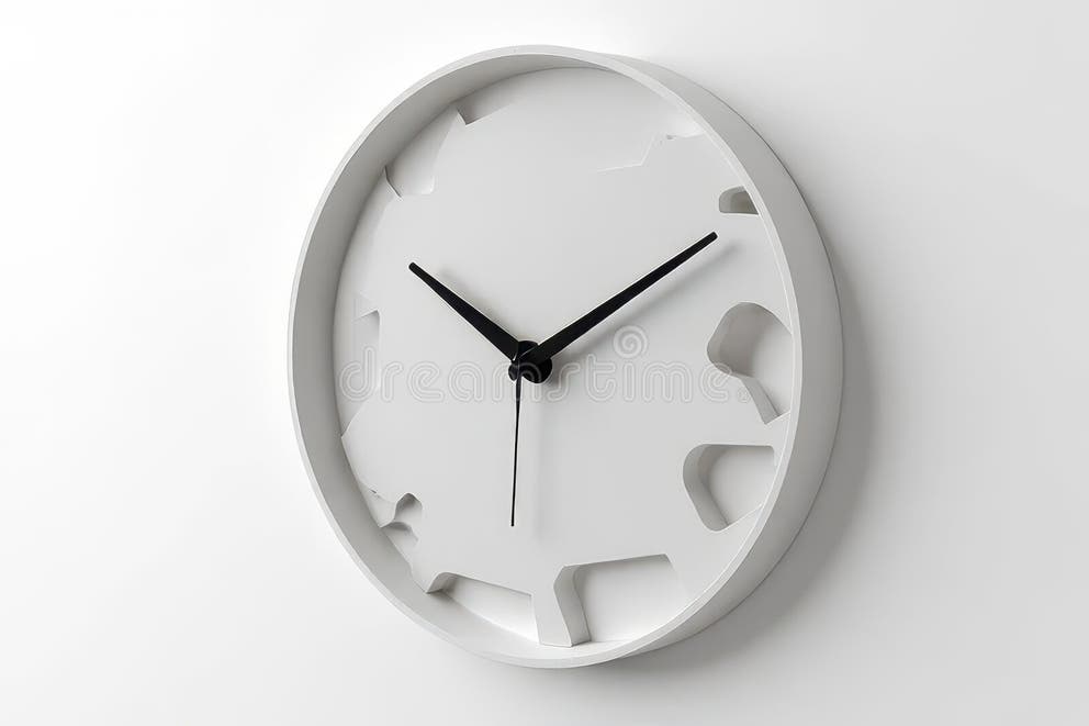 Modern 3D-Printed Wall Clock Design with Abstract Geometry Stock ...