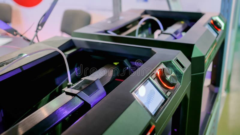 Modern 3D Printer Machine Printing Plastic Model Stock Photo - Image of ...