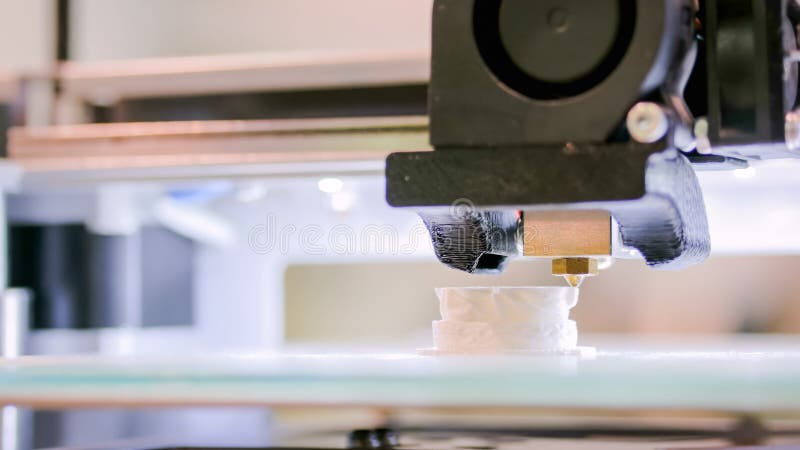 Modern 3D Printer Machine Printing Plastic Model Stock Photo - Image of ...