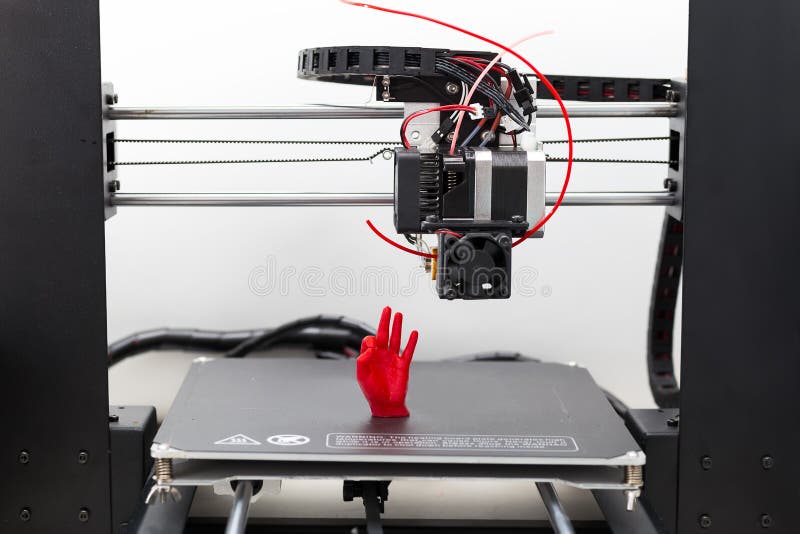 Modern 3D Printer Printing Figure Close-up. Automatic Three Dime Stock ...