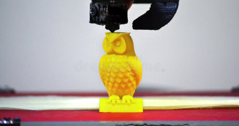 Modern 3D Printer Printing Figure Close-up. Automatic Three Dimensional ...