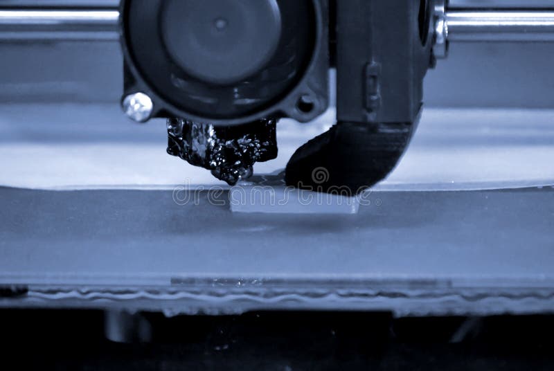 Modern 3D Printer Printing Figure Close-up. Automatic Three Dimensional ...