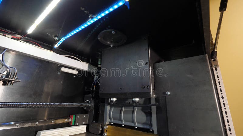 Modern 3D Printer Printing Figure Close-up Macro. Automatic Three ...