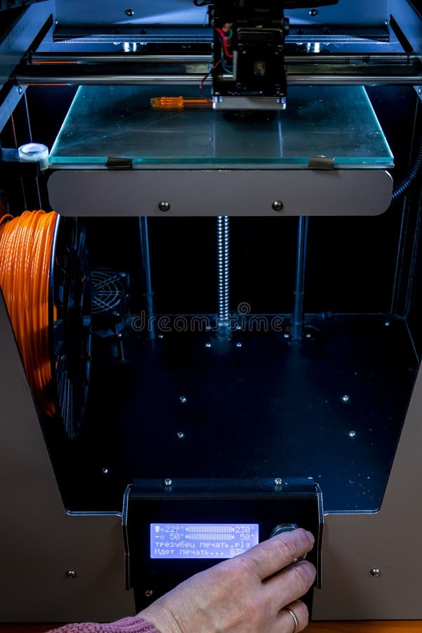 Modern 3D Printer Printing Figure Close-up Macro 3d Printer Prints with ...