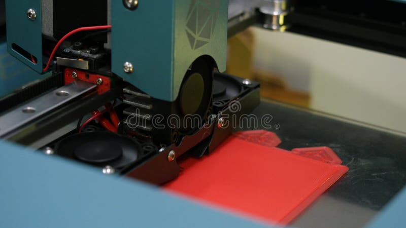 Modern 3D Printer Printing Figure Close-up. Media. 3D Printer Work ...