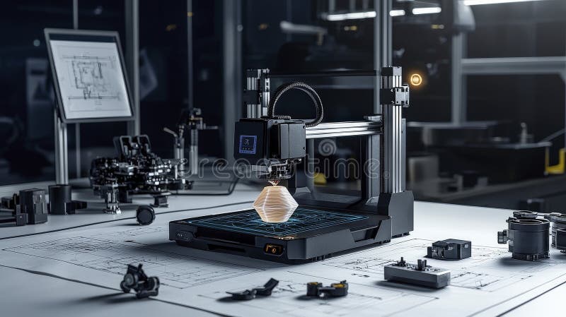 Modern 3d Printer Producing Intricate Designs in High-tech Workshop ...