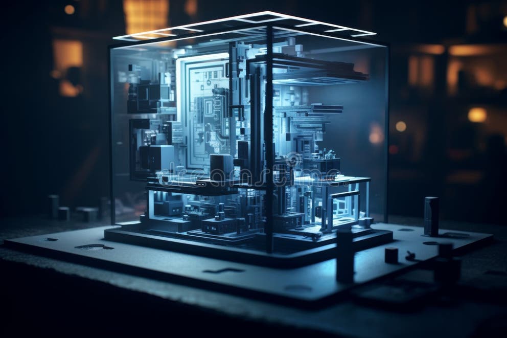 Modern 3D Printer is Stationed on Top of a Table. a 3D Printer Creating ...