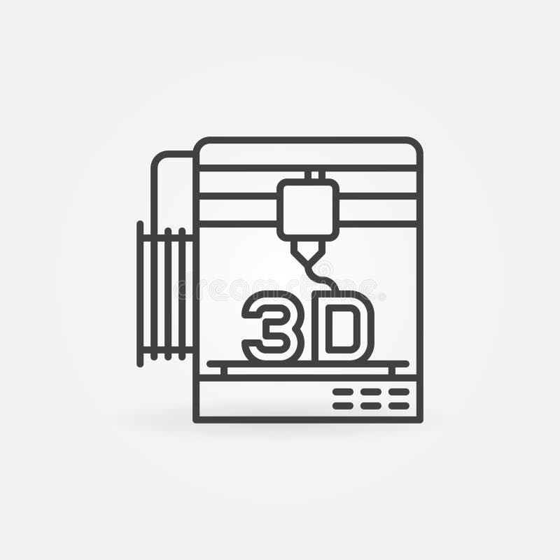 Modern 3D Printer Vector Concept Icon in Thin Line Style Stock ...