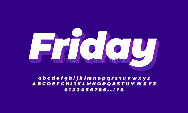 Modern 3d Purple White Font Effect or Text Effect Stock Vector ...
