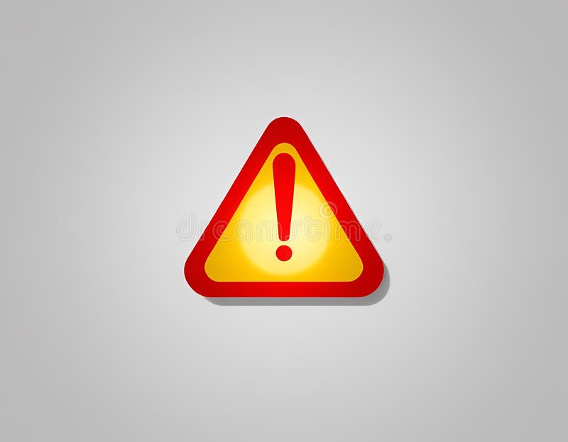 3D Red Triangle Warning Sign with Glowing Exclamation Mark Isolated on ...