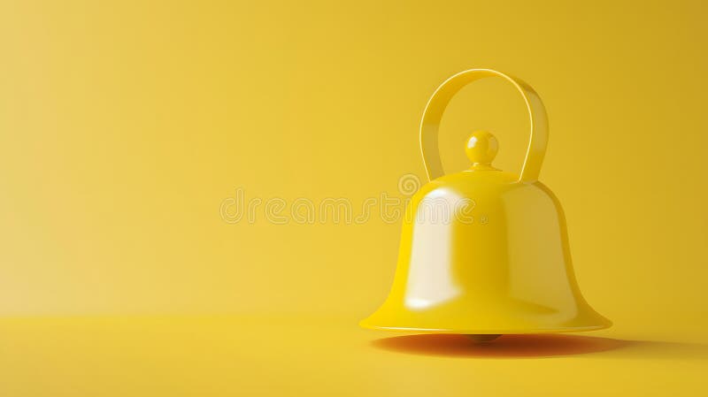 Modern 3D Render of Blank Yellow Bell Isolated on Solid Color ...