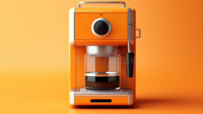 Modern 3D Render of a Coffee Maker with a Flat Design and Tropical ...