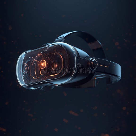 High-Tech Virtual Reality Headset with Immersive Glow Stock Illustration - Illustration of ...