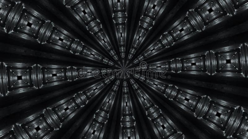 Modern 3d Render of Fractal Rays with Glowing Point Lights. Computer ...