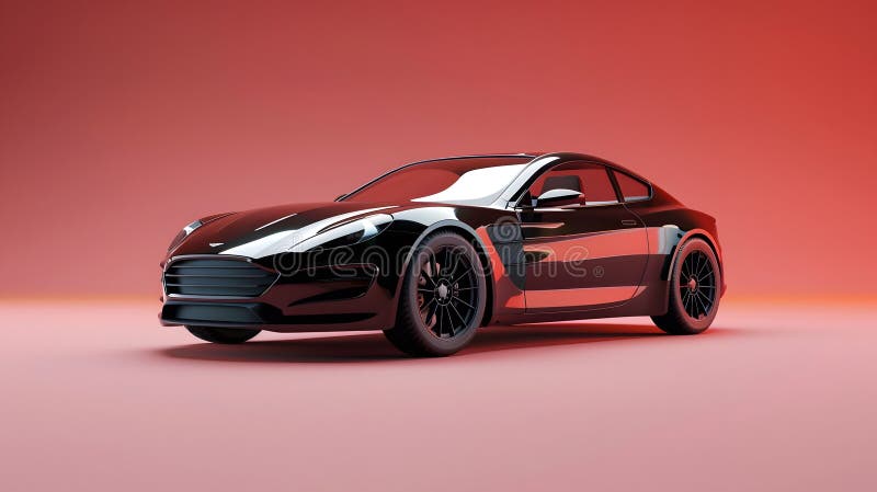 Modern 3D Render of a Funky Cartoon Car Model with Simplified Shapes ...