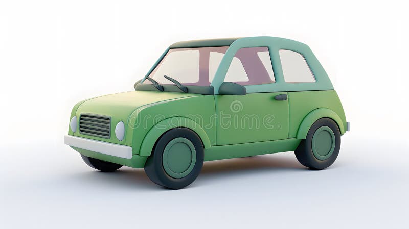 Modern 3D Render of a Funky Cartoon Car Model with Simplified Shapes ...