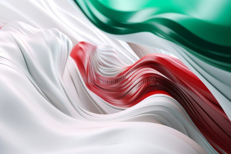 Modern 3D Render of Mexico Flag Waves in Minimalist Desig Stock ...